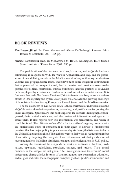 (PDF) The Lesser Jihad - By Elena Mastors and Alyssa Deffenbaugh ...