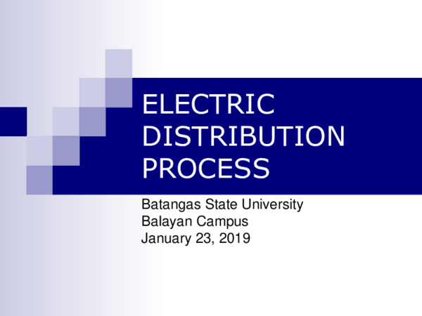 (PPT) Electric Distribution Process
