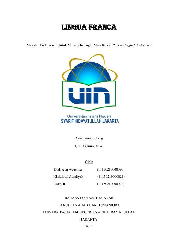 (PDF) LINGUA FRANCA