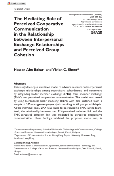 (PDF) The Mediating Role of Perceived Cooperative Communication in the ...