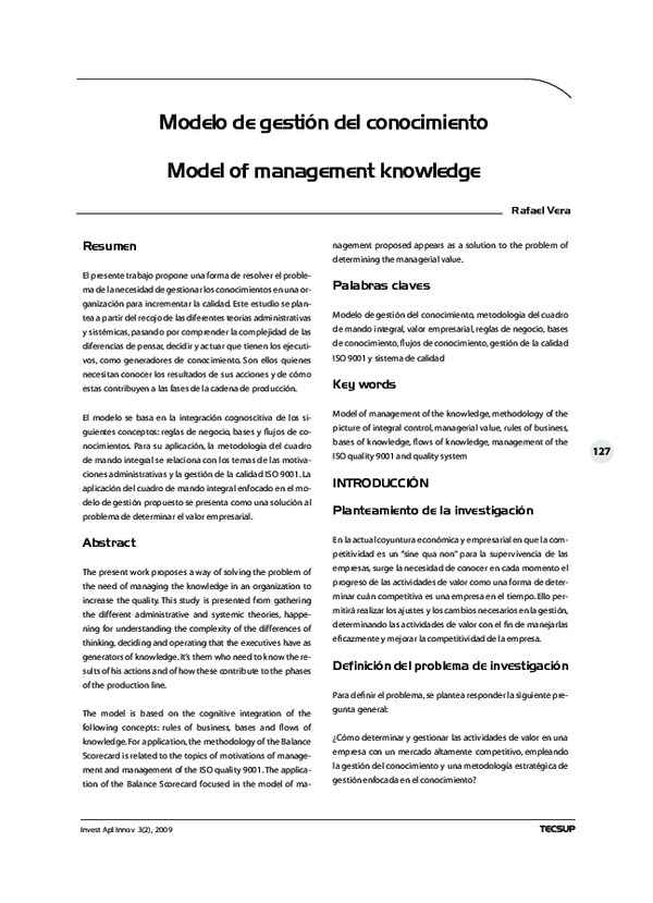 (PDF) Modelo de gestión del conocimiento