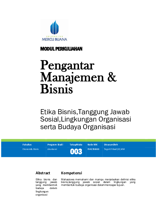 (DOC) Pengantar Manajemen & Bisnis