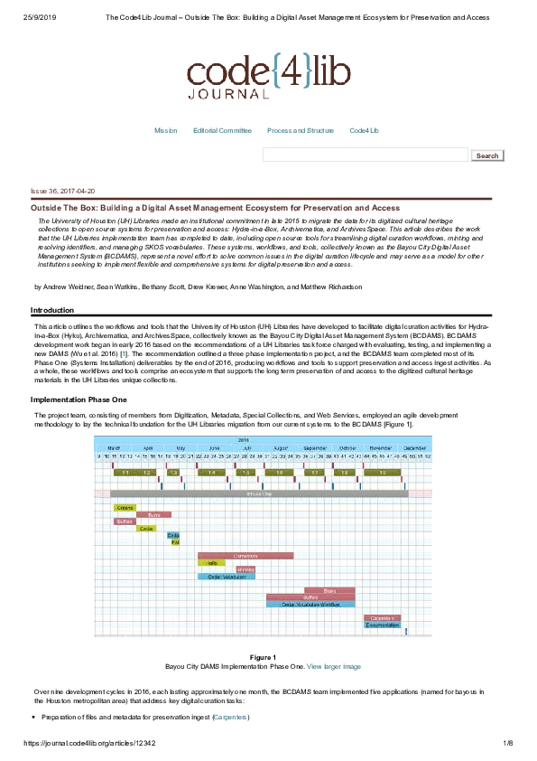 (PDF) Building a Digital Asset Management Ecosystem for Preservation ...