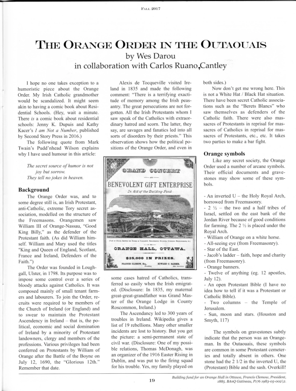 (PDF) The Orange Order in the Outaouais