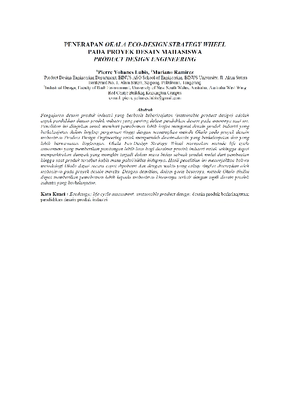 (PDF) Penerapan Okala Eco-Design Strategy Wheel Pada Proyek Desain ...