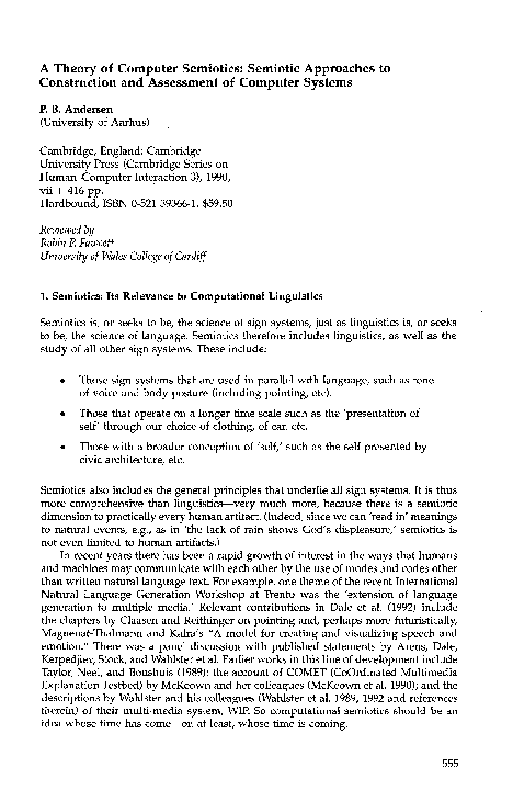 (PDF) A theory of computer semiotics: semiotic approaches to ...