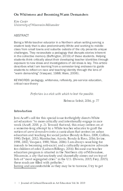 (PDF) On Whiteness and Becoming Warm Demanders