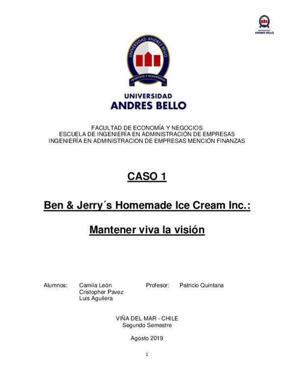 (DOC) Caso 1 Ben&Jerry C.C.L