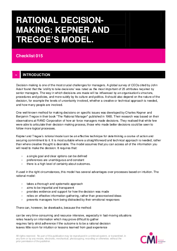 rational approach to decision making pdf