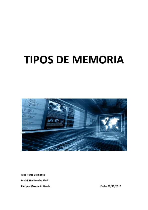 (PDF) TIPOS DE MEMORIA