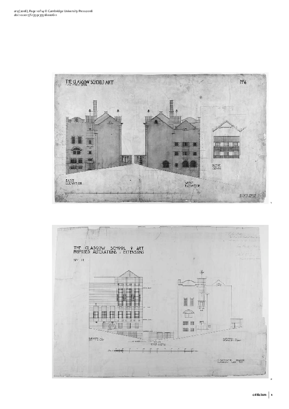 (PDF) Drawing Glasgow School of Art : the graphics of reconstruction