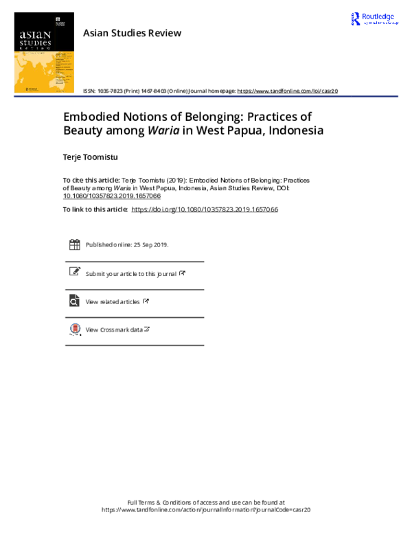 (PDF) Embodied Notions of Belonging: Practices of Beauty among Waria in ...