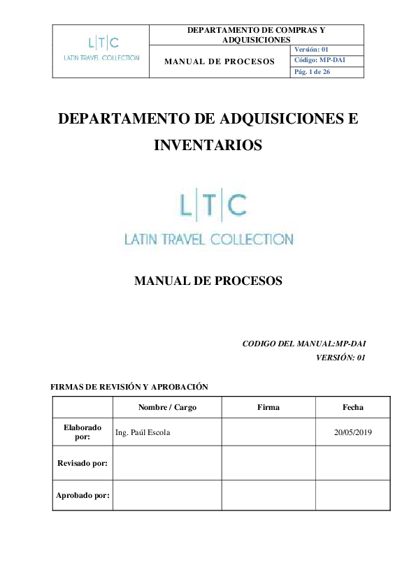 (PDF) DEPARTAMENTO DE COMPRAS Y ADQUISICIONES MANUAL DE PROCESOS DEPARTAMENTO DE ADQUISICIONES E ...