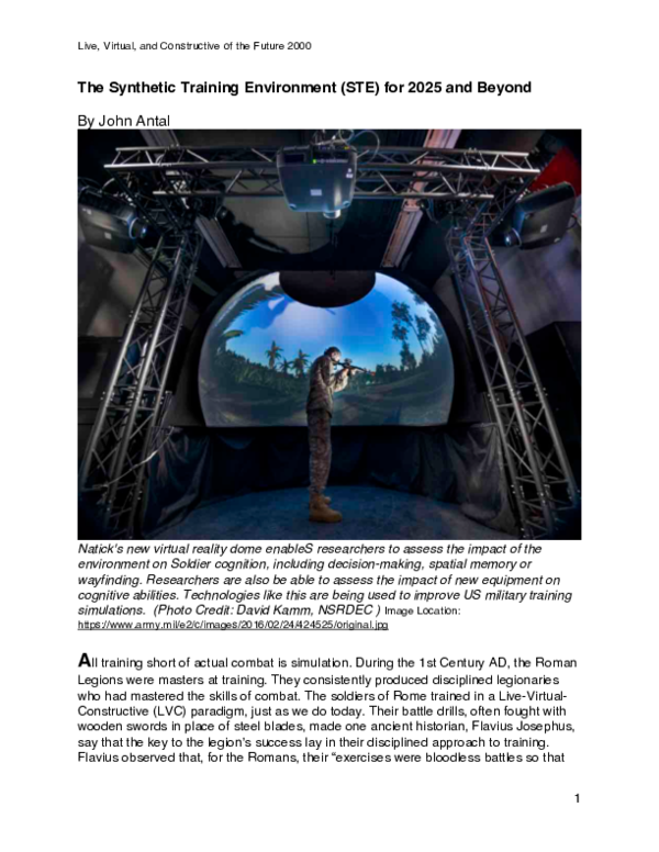 (PDF) The Synthetic Training Environment (STE) for 2025 and Beyond