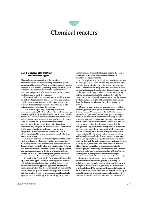 (PDF) Chemical reactor types