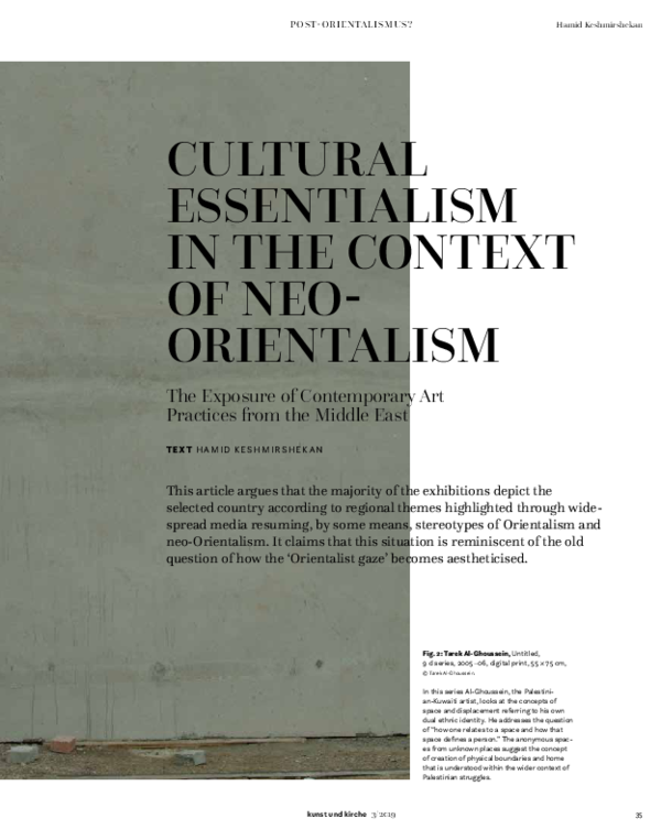 (PDF) CULTURAL ESSENTIALISM IN THE CONTEXT OF NEO- ORIENTALISM: The ...