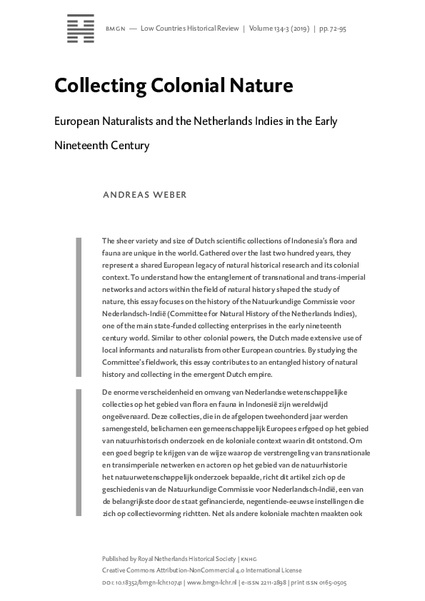 (PDF) JOURNAL ARTICLE: Collecting Colonial Nature: European Naturalists ...