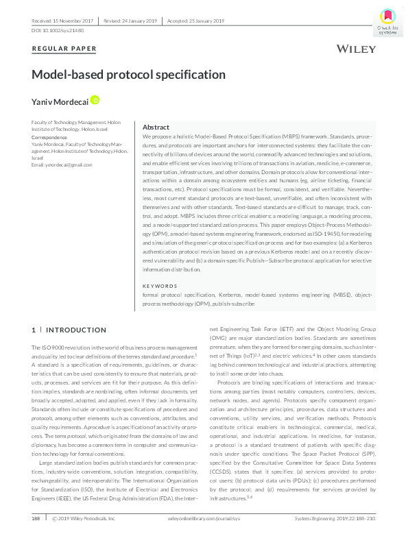 (PDF) Model-based protocol specification