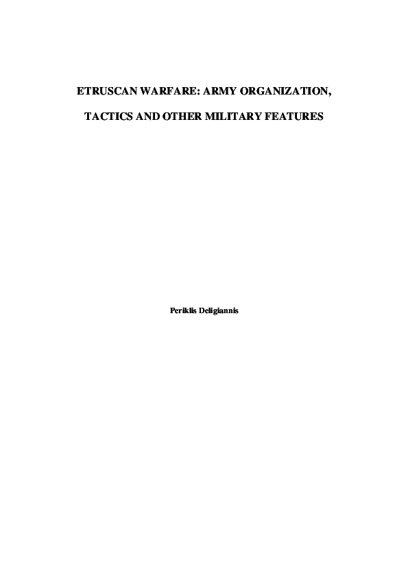 (PDF) ETRUSCAN WARFARE: ARMY ORGANIZATION, TACTICS AND OTHER MILITARY ...