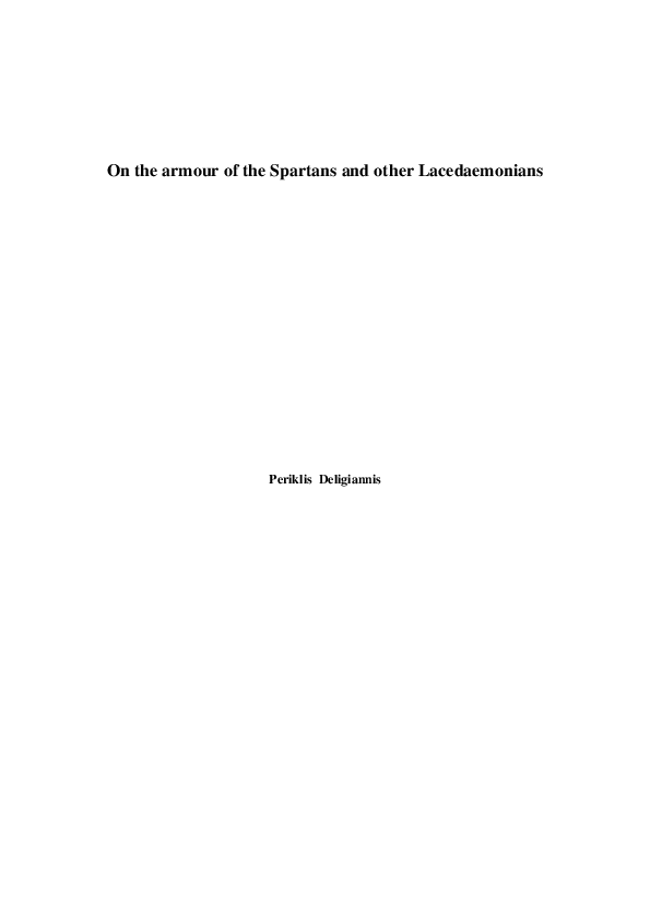 (PDF) On the armour of the Spartans and other Lacedaemonians