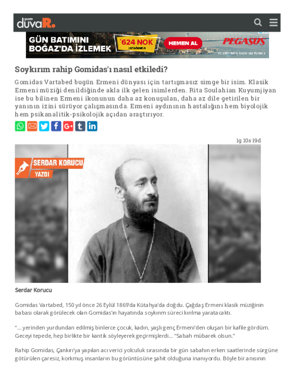 (PDF) Soykırım rahip Gomidas'ı nasıl etkiledi?
