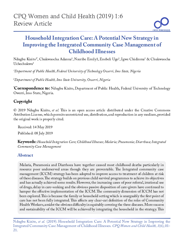 (PDF) Household Integration Care: A Potential New Strategy in Improving ...