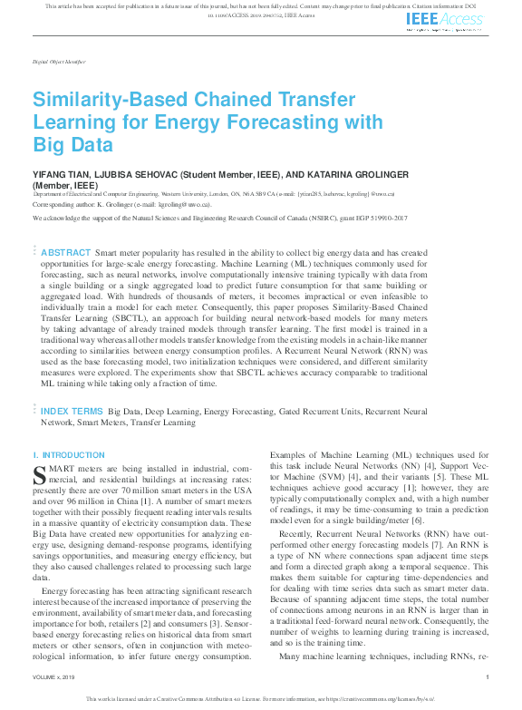 (PDF) Similarity-Based Chained Transfer Learning for Energy Forecasting with Big Data