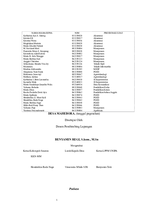 (DOC) LAPORAN PELAKSANAAN KKNMM UNIPA
