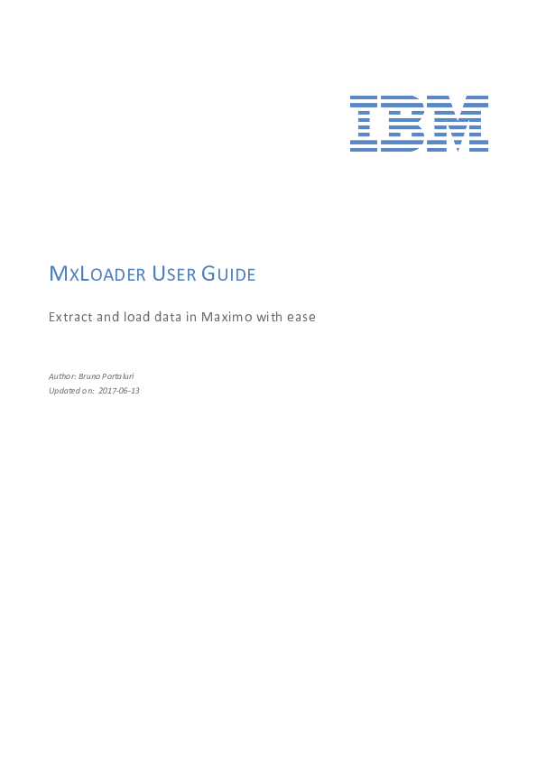 (PDF) MXLOADER USER GUIDE Extract and load data in Maximo with ease
