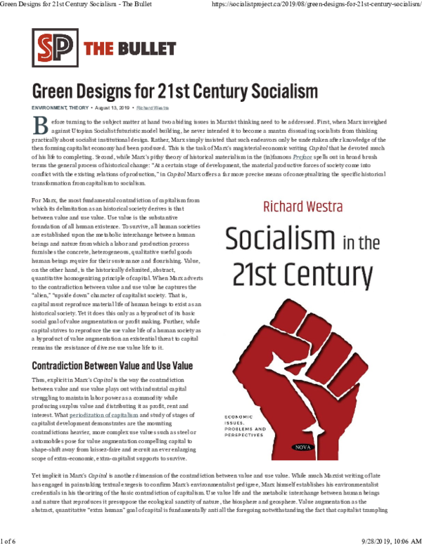 (PDF) Green Designs for 21st Century Socialism