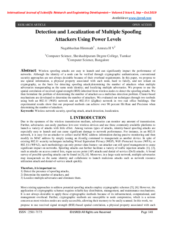 Pdf Detection And Localization Of Multiple Spoofing Attackers Using