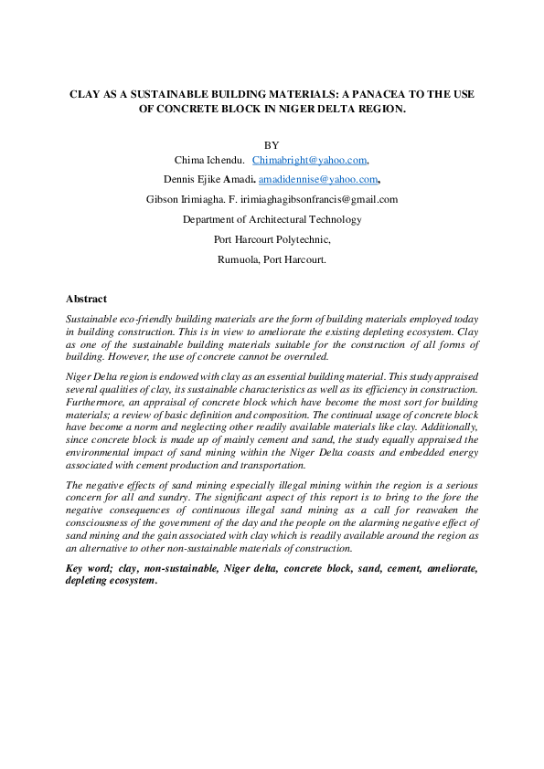 application of clay in building construction