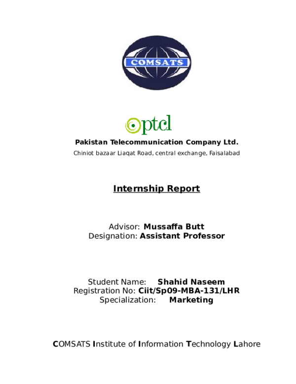 (DOC) PTCL final Report (1)