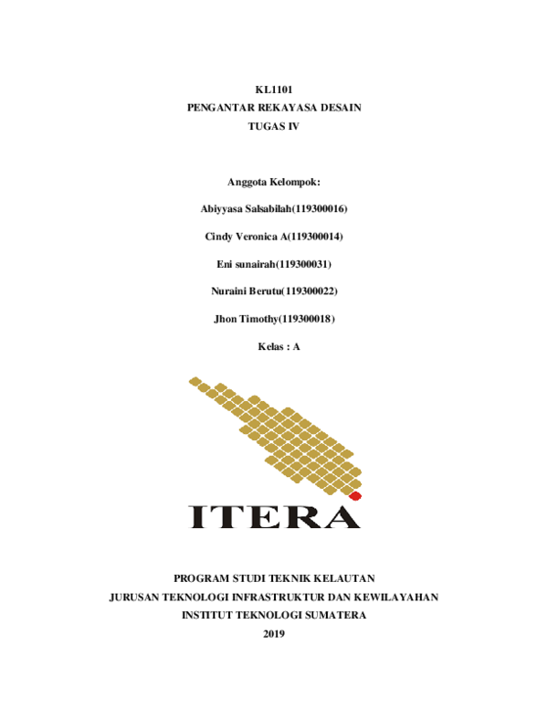 (PDF) KL1101 PENGANTAR REKAYASA DESAIN TUGAS IV