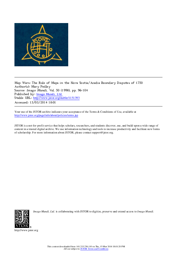 (PDF) Map wars: The role of maps in the Nova Scotia/Acadia boundary ...
