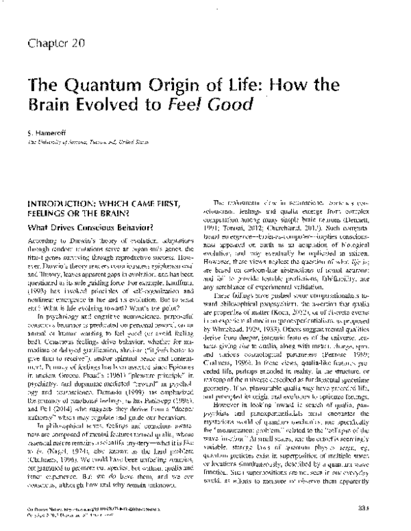 (PDF) The Quantum Origin of life: How the Brain Evolved to Feel Good