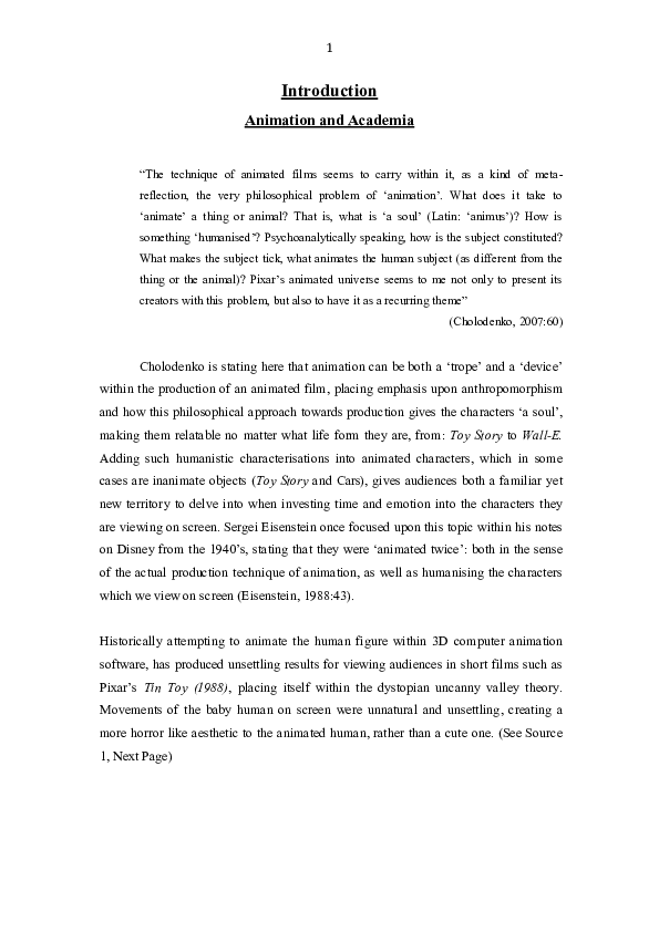 (DOC) Wall E: Use of the Musical Film and Mise en Scene