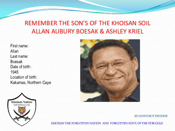 (PDF) REMEMBER THE SON'S OF THE KHOISAN SOIL ALLAN AUBURY BOESAK ...