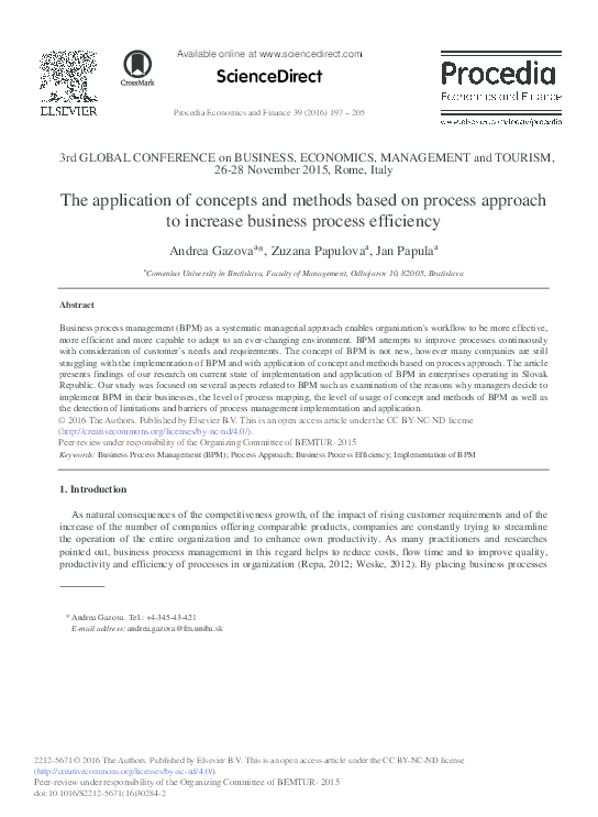 (PDF) The Application of Concepts and Methods Based on Process Approach ...