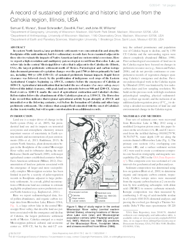 (PDF) A record of sustained prehistoric and historic land use from the ...