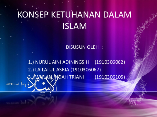 (PPT) KONSEP KETUHANAN DALAM ISLAMppt