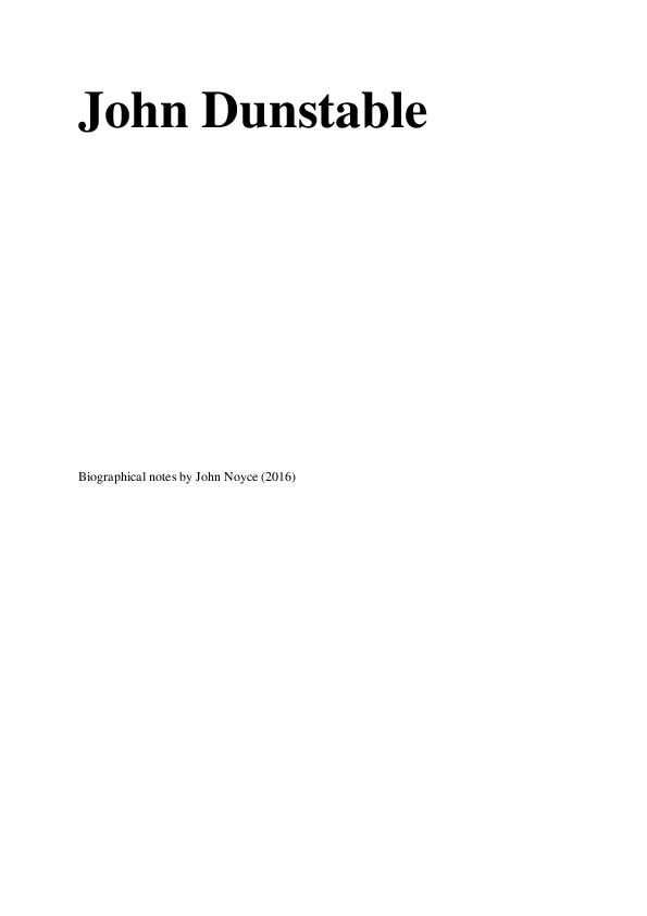 (PDF) John Dunstable