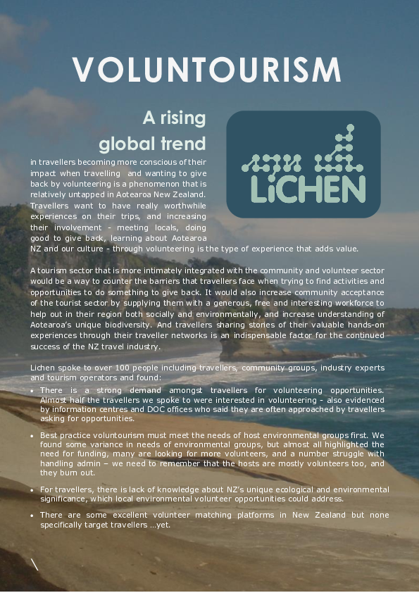 (PDF) Voluntourism Fact Sheet