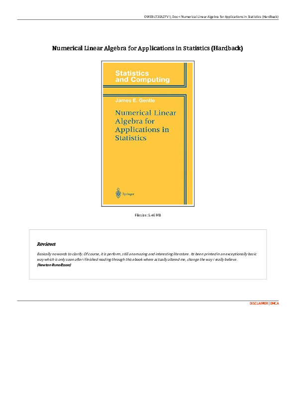 (PDF) Numerical Linear Algebra for Applications in Statistics