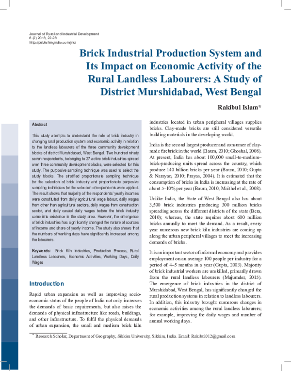 (PDF) Brick Industrial Production System and Its Impact on Economic ...