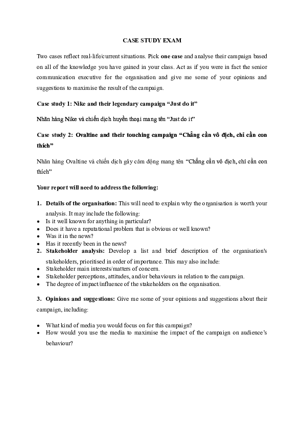(DOC) CASE STUDY EXAM