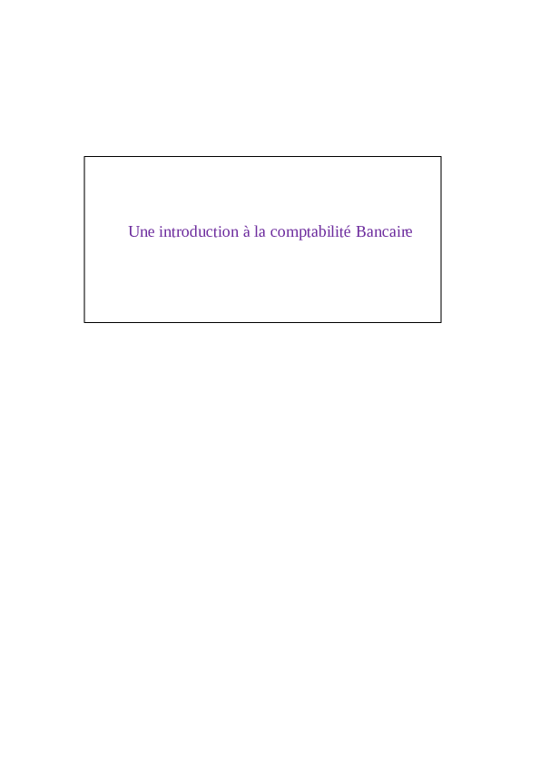 (PDF) Une introduction à la comptabilité Bancaire