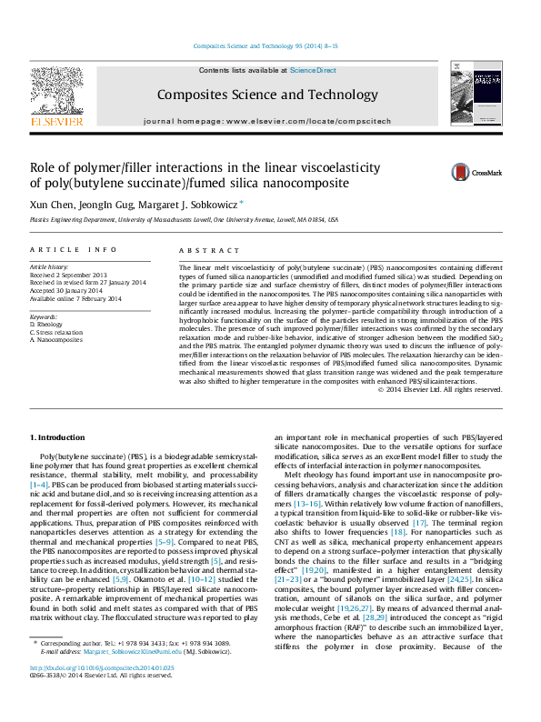 (PDF) Comp. Sci. Tech. Role of polymer filler interationcs