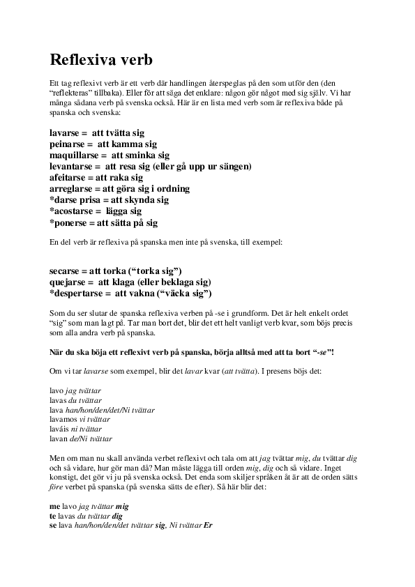 (DOC) Reflexiva verb