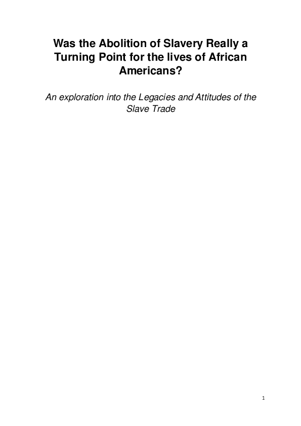 (PDF) Was the Abolition of Slavery Really a Turning Point for the lives ...
